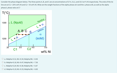 [Solved]: Consider the phase disgram below. The thee point