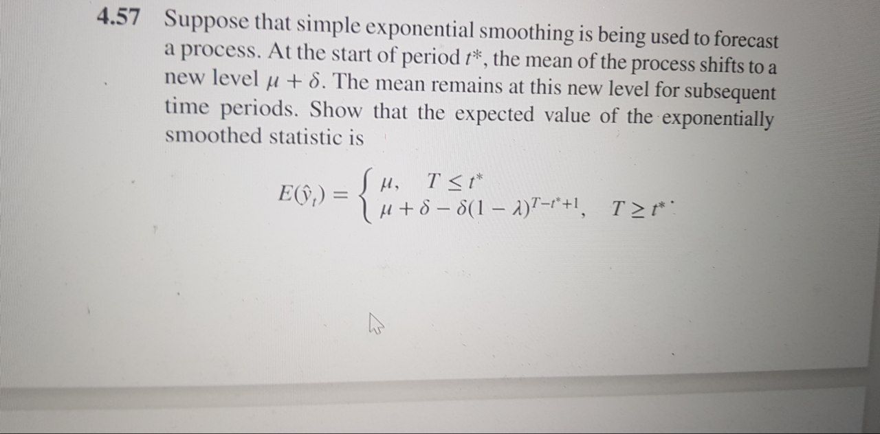 Solved Suppose that simple exponential smoothing is being | Chegg.com