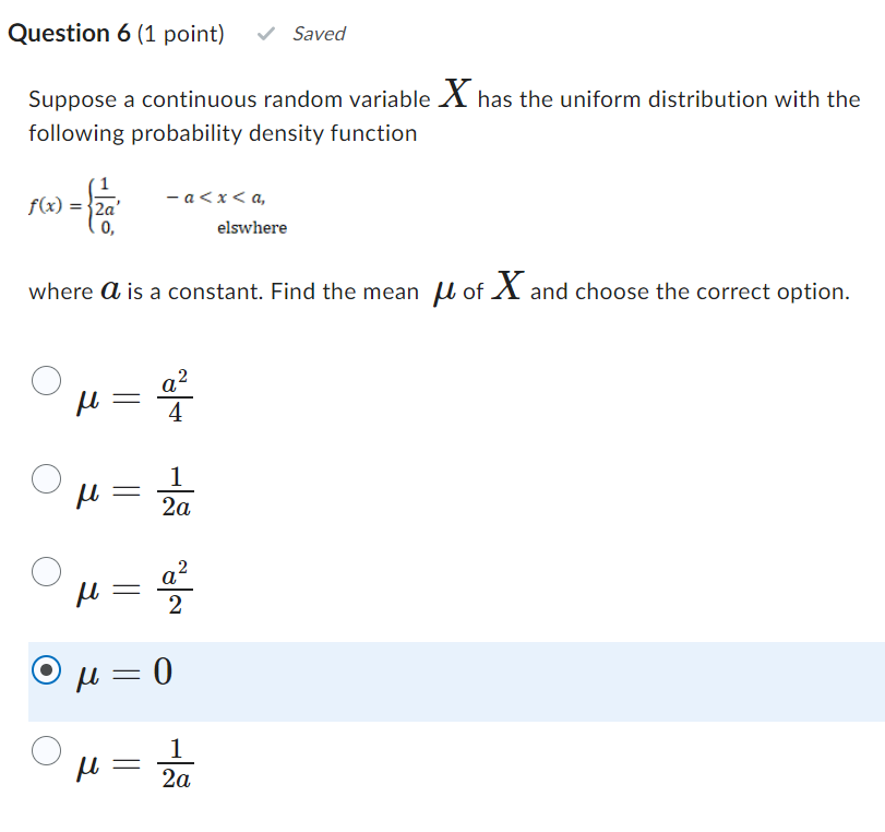 Solved Suppose a continuous random variable X has the | Chegg.com