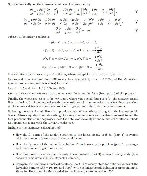 Solved Solve numerically for the transient nonlinear flow | Chegg.com