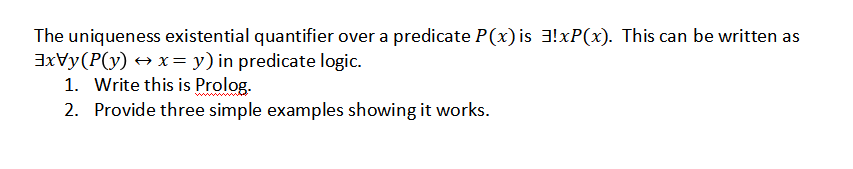 The uniqueness existential quantifier over a | Chegg.com