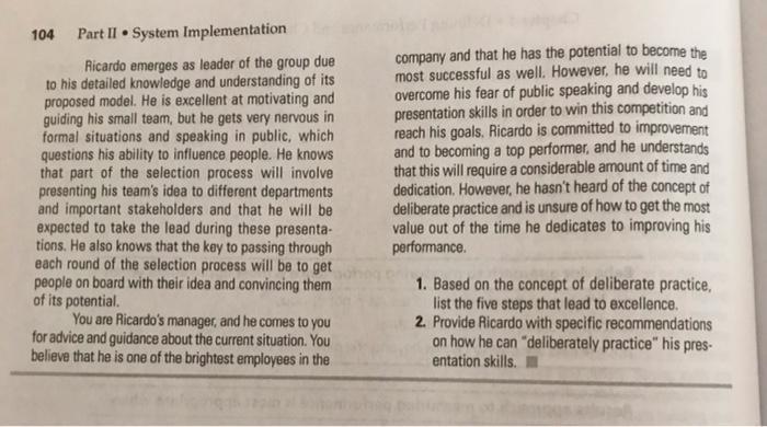 Solved 1.Based on the concept of deliberate practice, list | Chegg.com