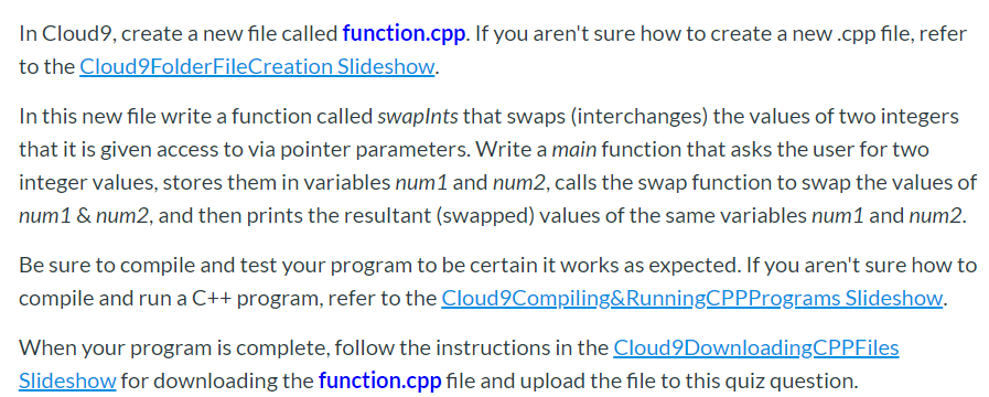 Solved In Cloud9, create a new file called function.cpp. If | Chegg.com