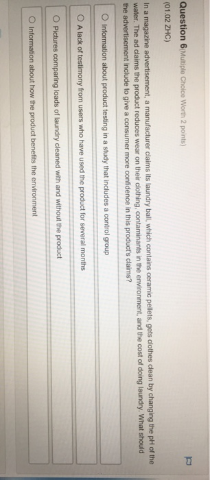 Solved Question 6(Multiple Choice Worth 2 points (01.02 ZHC) | Chegg.com