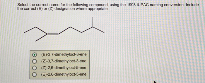 Solved Select the correct name for the following compound, | Chegg.com