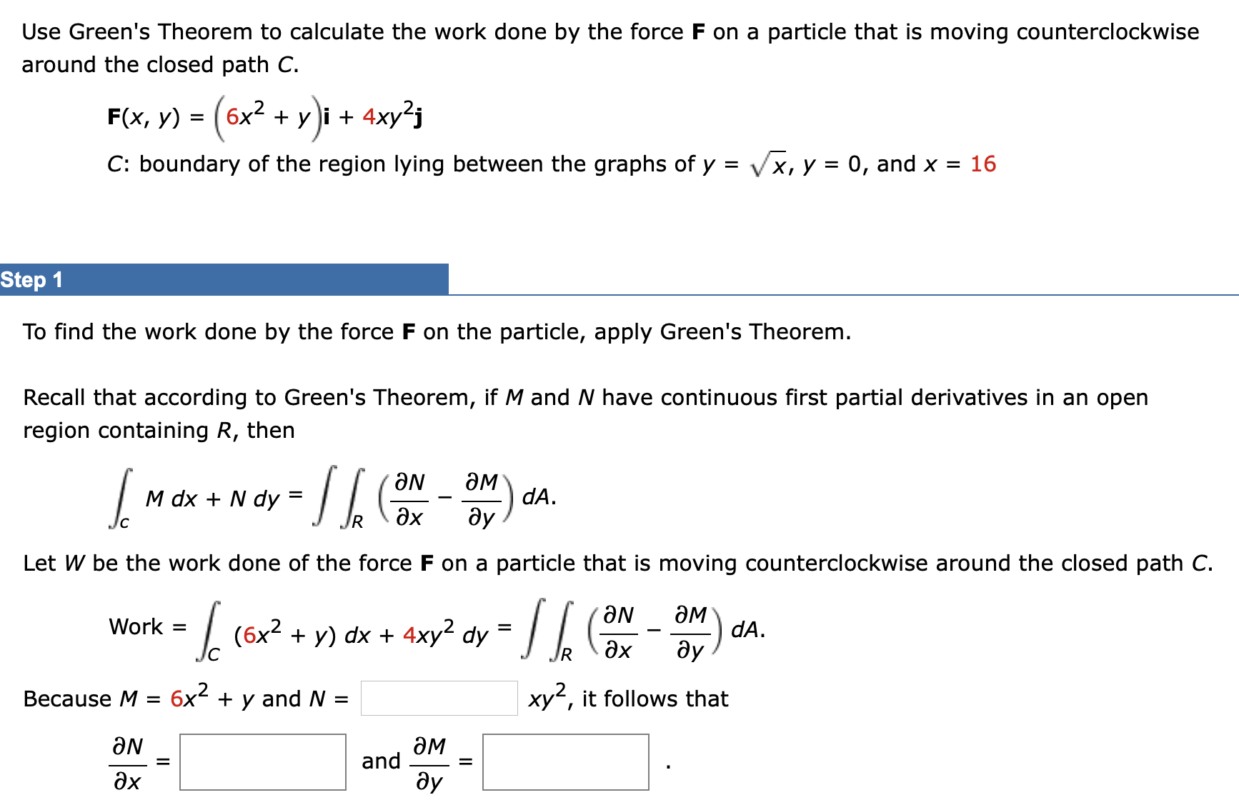 Solved Use Green's Theorem to calculate the work done by the | Chegg.com