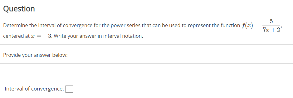 Solved Determine the interval of convergence for the power | Chegg.com