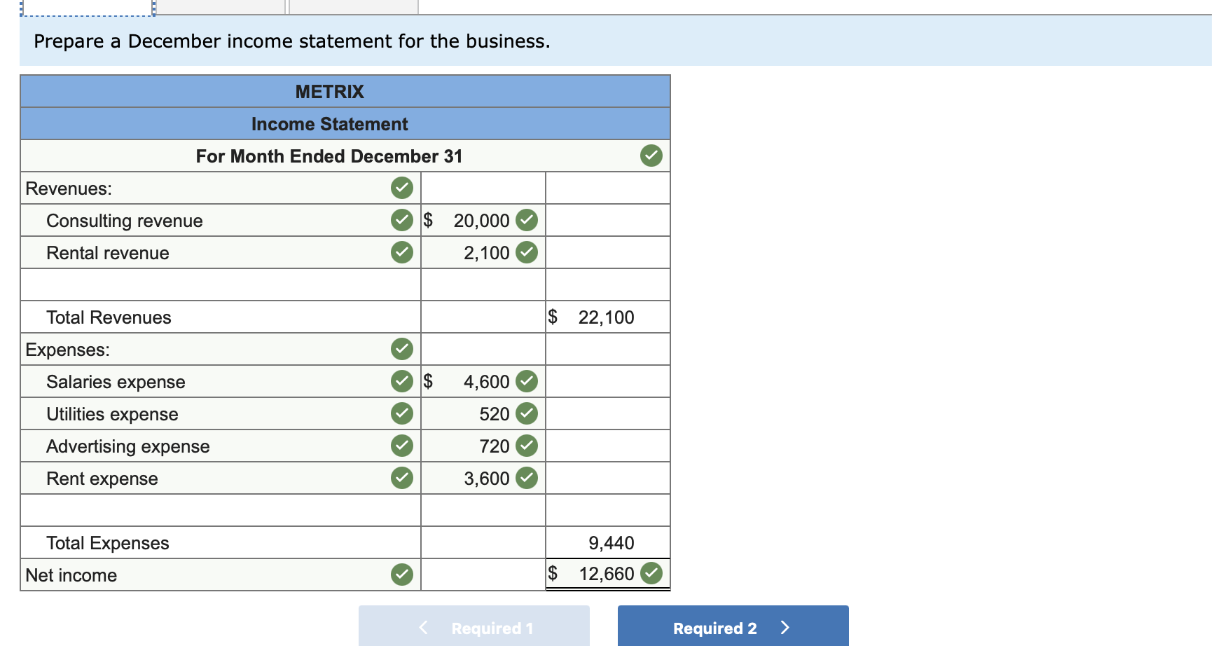 Solved Problem 2 7a Algo Preparing An Income Statement