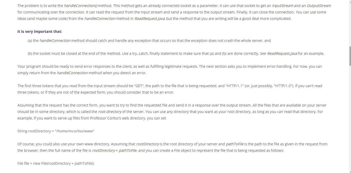 Solved Lab 11: A Web Server The goal of this lab is to write | Chegg.com