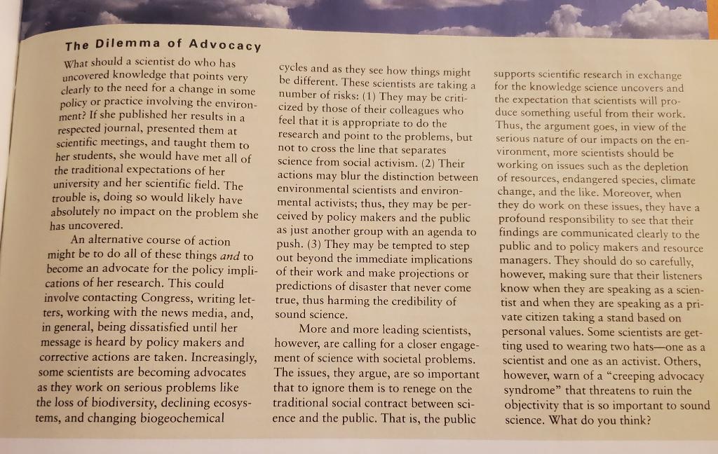 Solved The article notes that there is a "creeping advocacy | Chegg.com