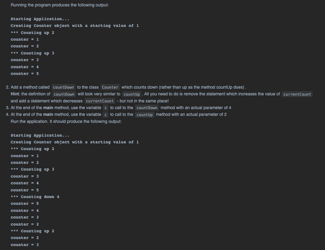 Solved k 1 - Checkpoint 27 Counter objects can print | Chegg.com