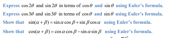 Solved Express cos 20 and sin 20 in terms of cose and sin | Chegg.com