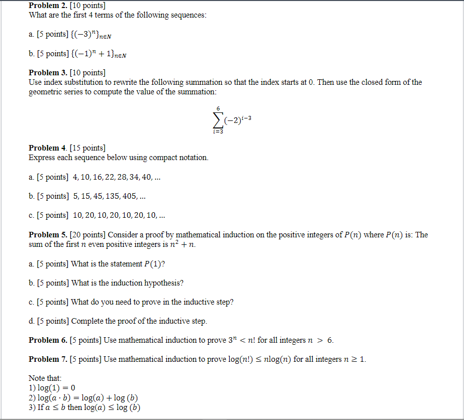 Solved Problem 2. [10 points] What are the first 4 terms of | Chegg.com