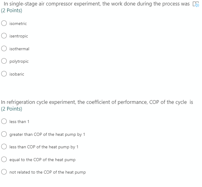 Solved In single-stage air compressor experiment, the work | Chegg.com