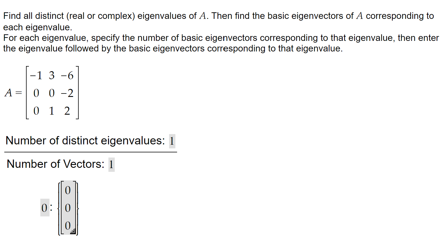 Solved Find all distinct (real or complex) eigenvalues of A. | Chegg.com