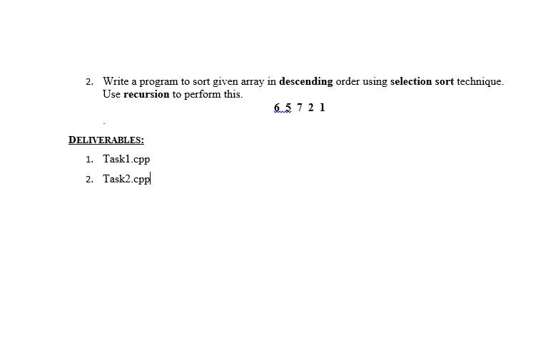 Solved Lab Task 1 Write A Program That Sort The Numbers In 