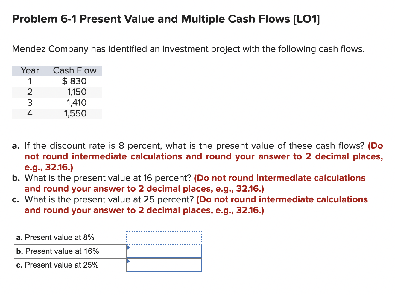 Solved Problem 6-1 Present Value and Multiple Cash Flows | Chegg.com