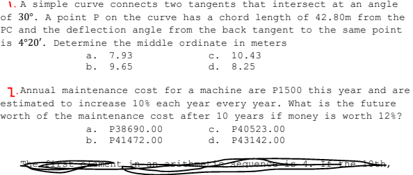 Solved 1. A simple curve connects two tangents that | Chegg.com