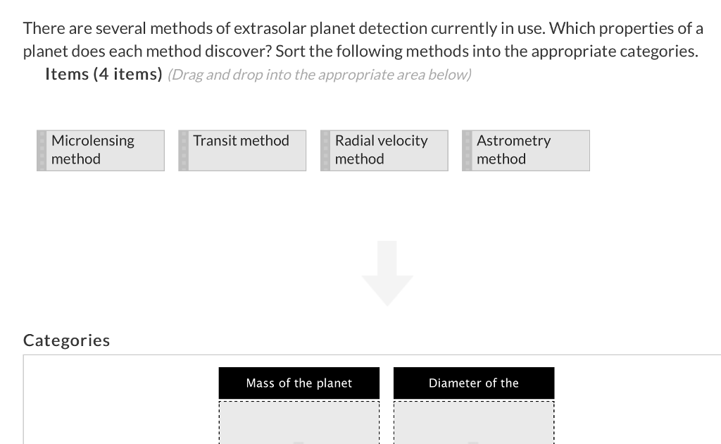 Solved There are several methods of extrasolar planet | Chegg.com