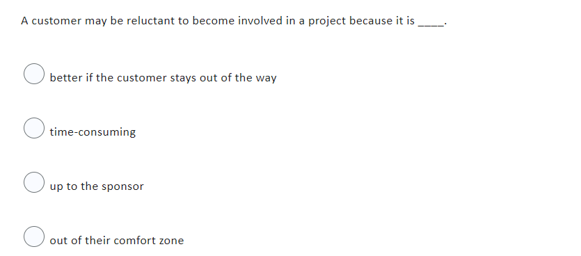 Solved A customer may be reluctant to become involved in a | Chegg.com
