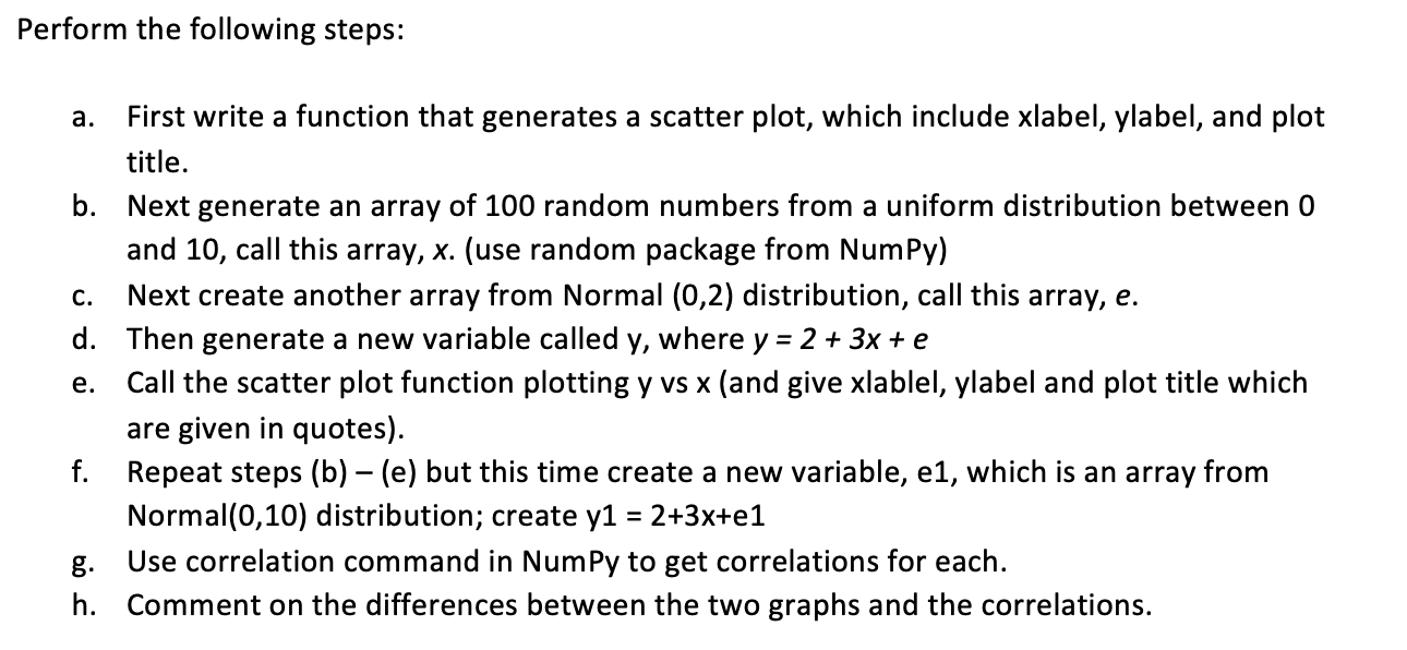 Solved Perform the following steps: a. First write a | Chegg.com