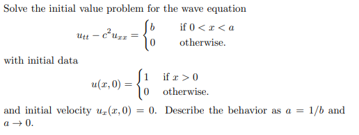 Solved Solve the initial value problem for the wave equation | Chegg.com