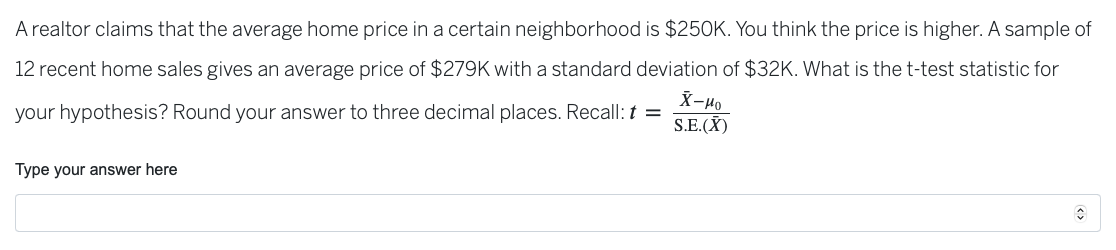 Solved A realtor claims that the average home price in a | Chegg.com Solved A realtor claims that the average home price in a | Chegg.com