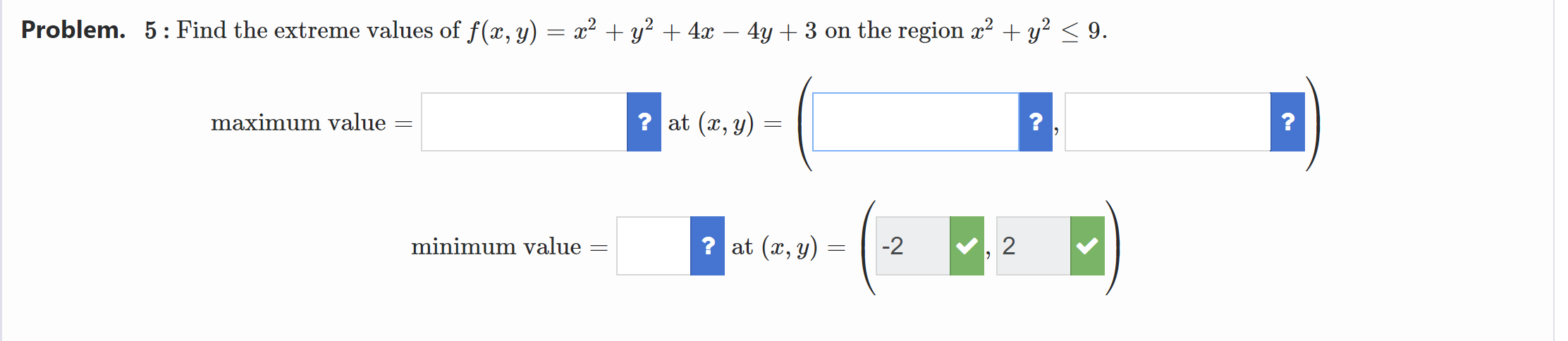 Solved Problem. 5 : Find the extreme values of | Chegg.com