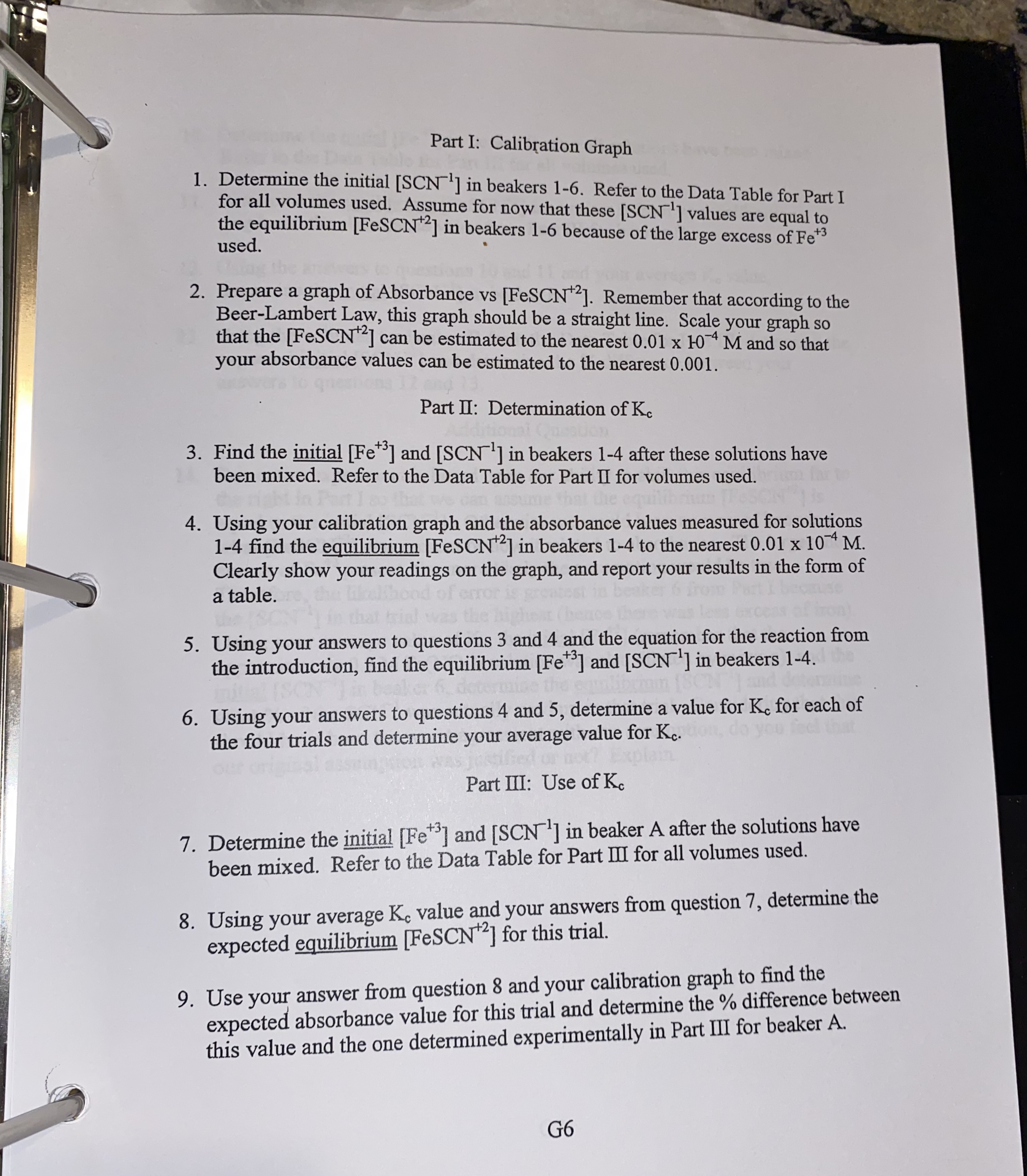 Part I: Data for Calibration Graph Accurate | Chegg.com