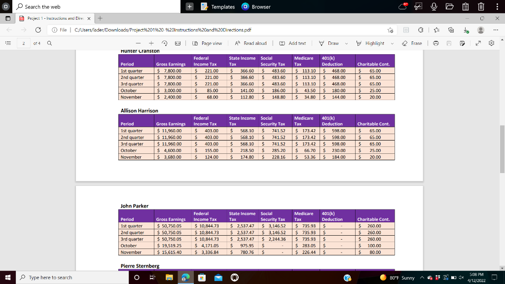 Search the web Templates O Browser O D Project 1 - | Chegg.com