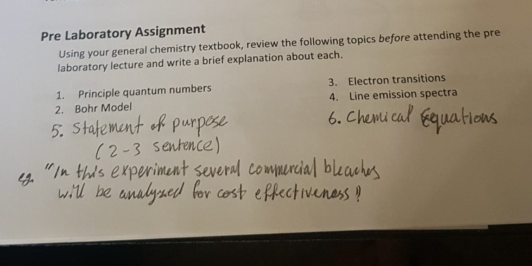 Solved Pre Laboratory Assignment Using your general | Chegg.com