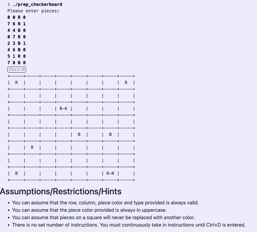 Solved EXERCISE 00): Prepare a Checkerboard Write a C | Chegg.com