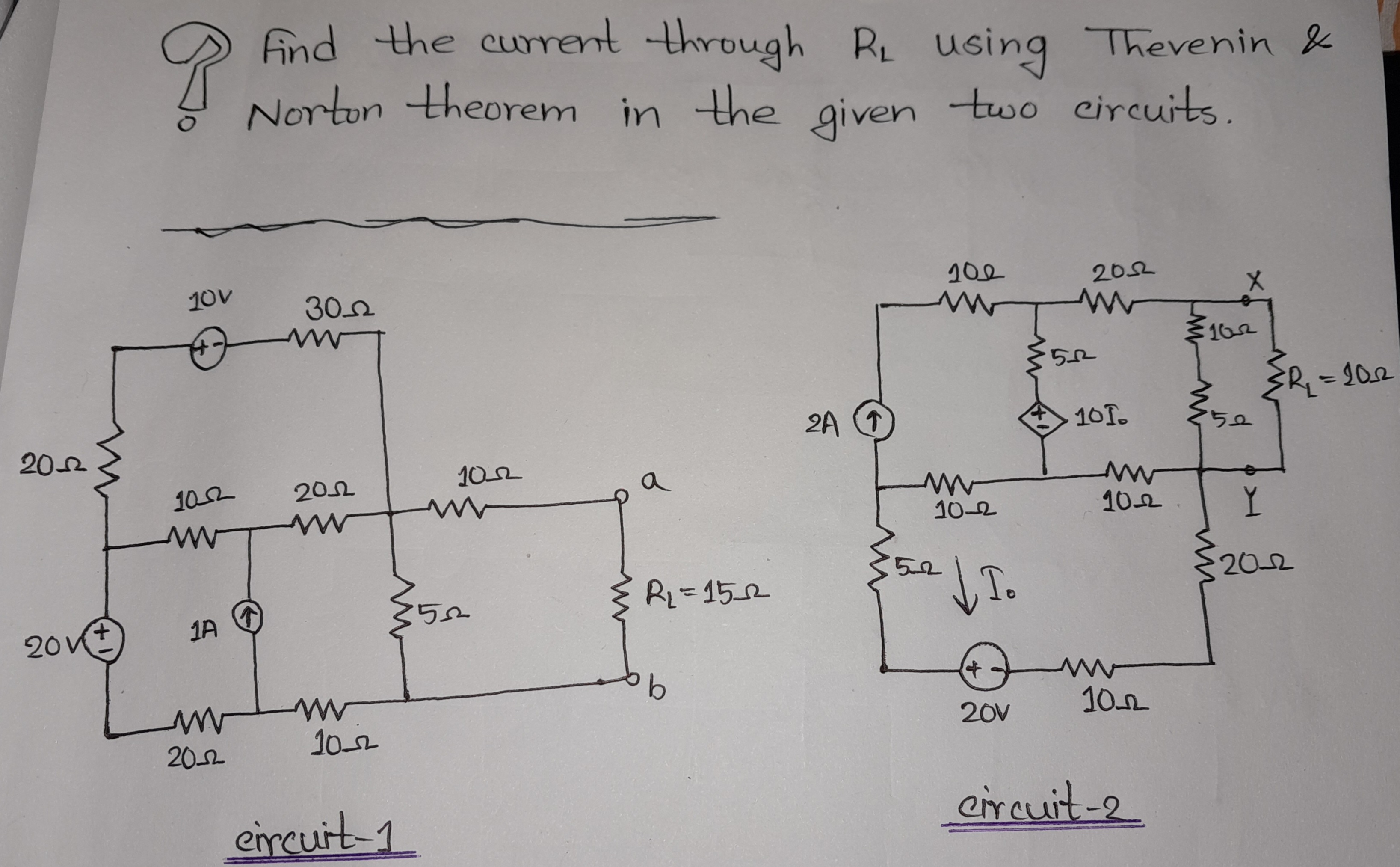 Solved of find the current through RL using Therenin \& | Chegg.com