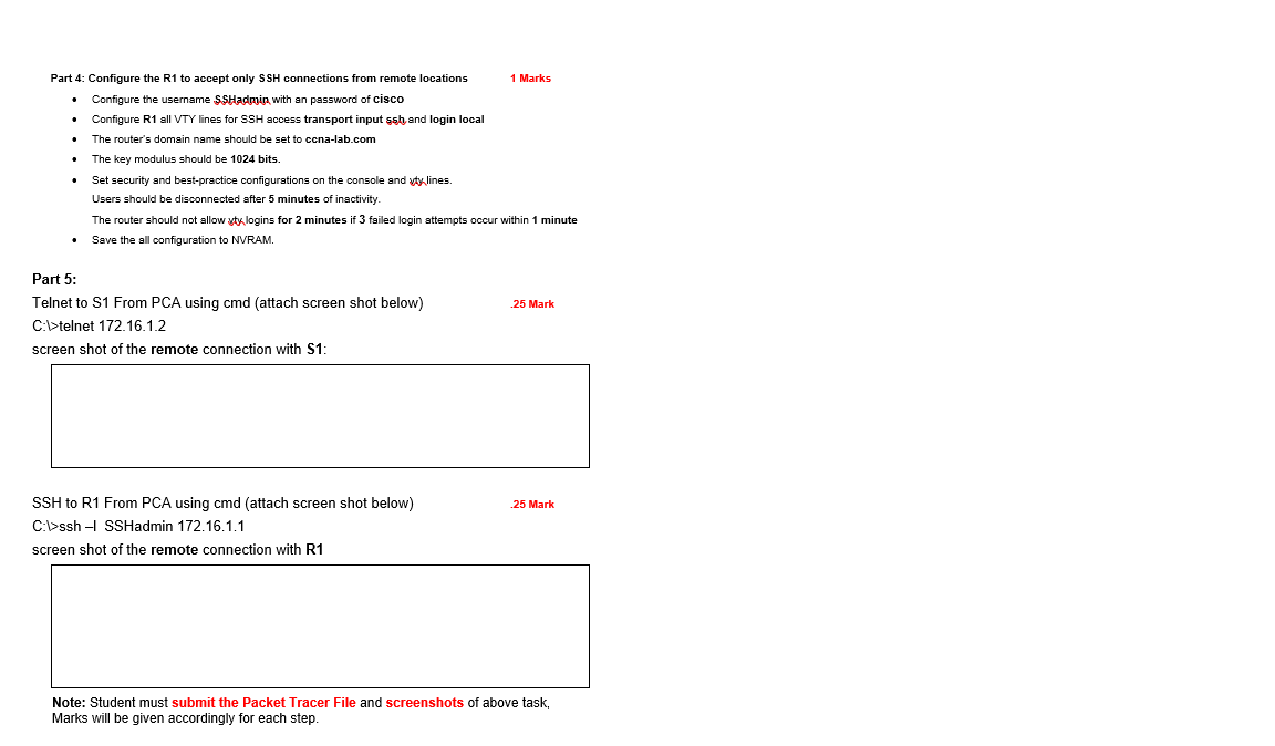 Solved 111.111. Networking CISCO. Academy Lab Task1 Secure | Chegg.com