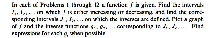 Solved In each of Problems 1 through 12 a function f is | Chegg.com