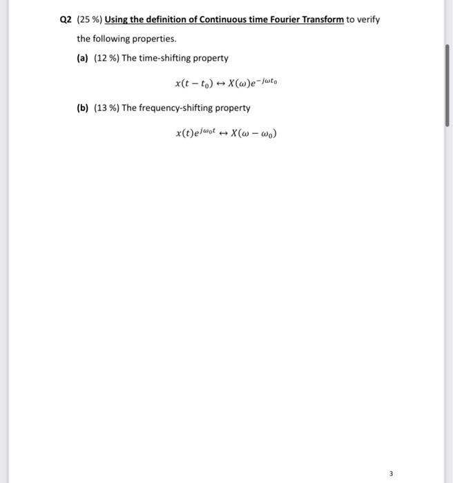 Solved Q2 (25 %) Using the definition of Continuous time | Chegg.com