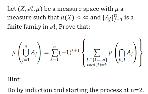 Solved Let (X,A,μ) be a measure space with μ a measure such | Chegg.com