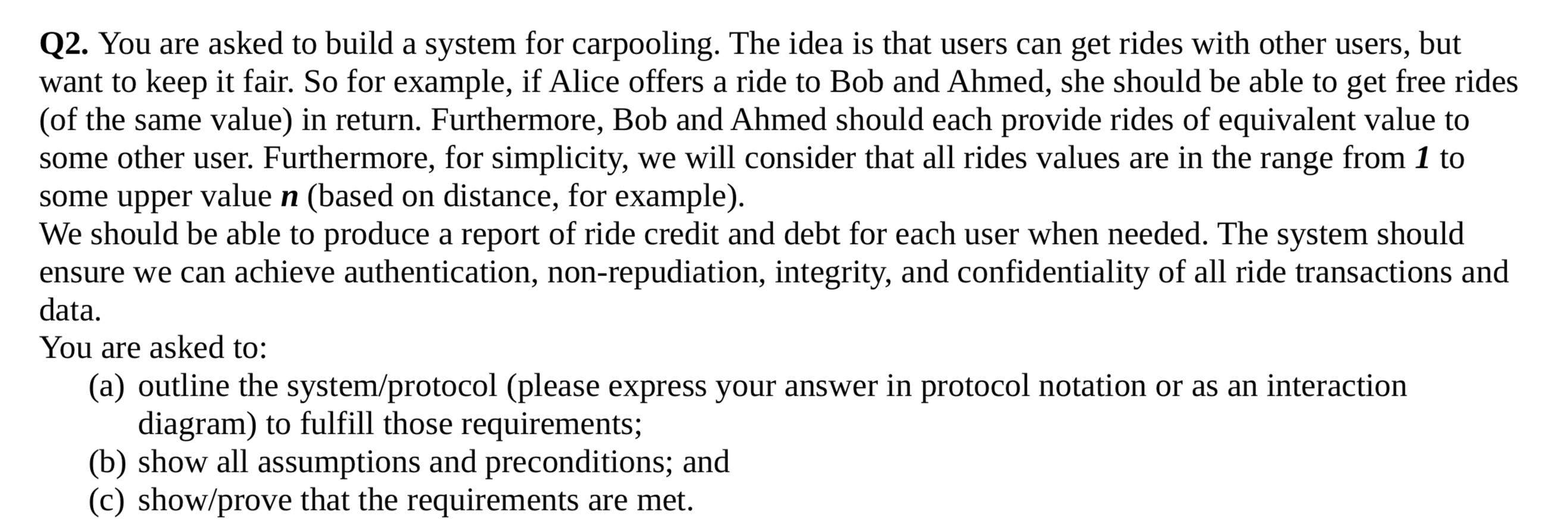 Secure System question Protocol to be used is | Chegg.com