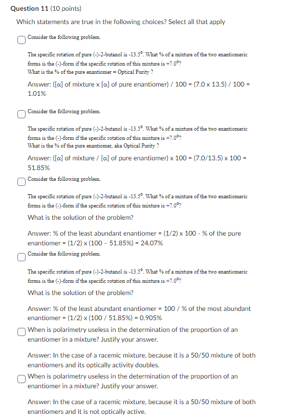 Solved Which statements are true in the following choices? | Chegg.com
