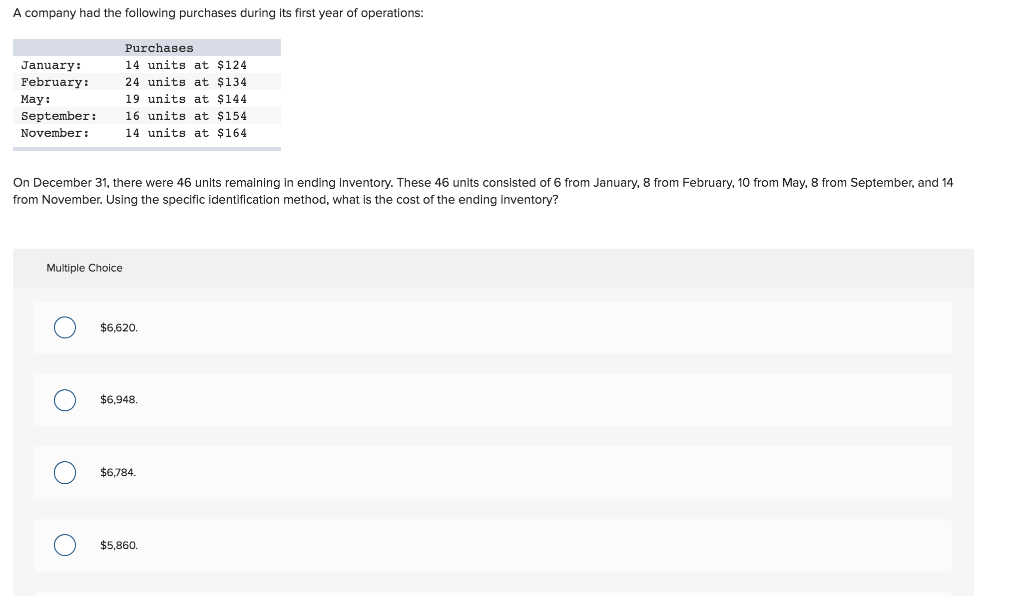 Solved A company had the following purchases during its | Chegg.com