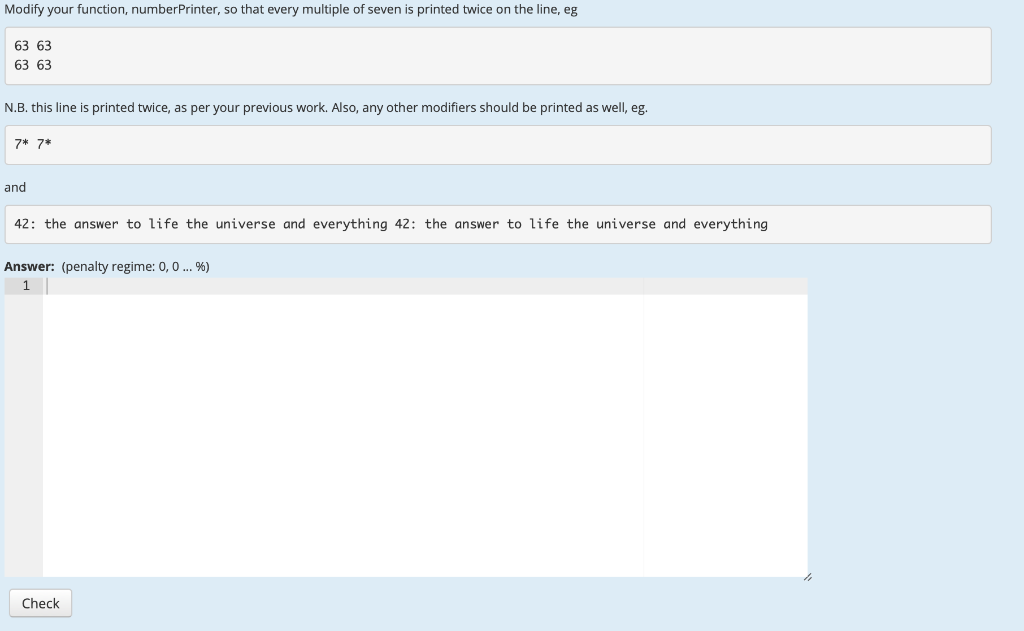 Solved Modify your function, number Printer, so that every | Chegg.com