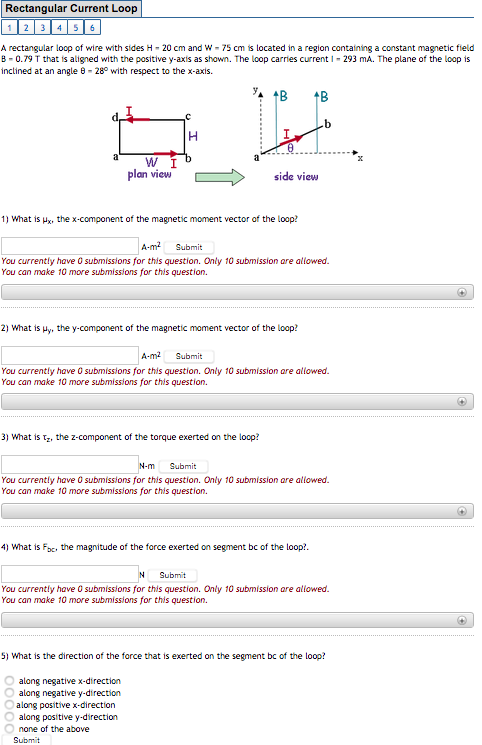 Solved Rectangular Current Loop A rectangular loop of wire | Chegg.com