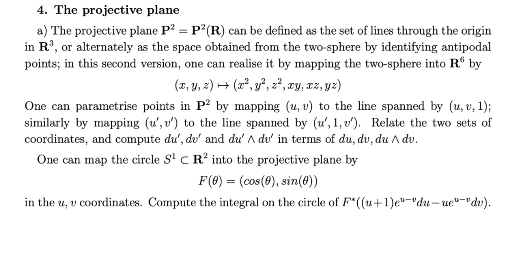 4. The projective plane a) The projective plane P2 | Chegg.com