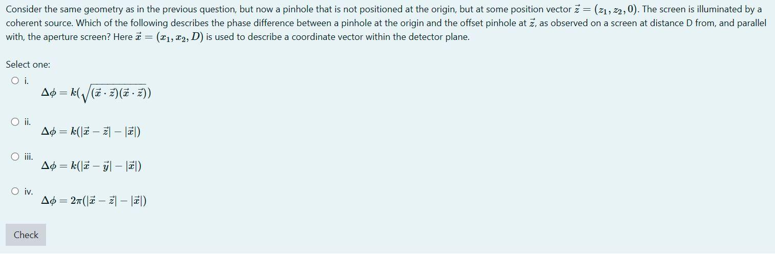 Solved Consider an aperture screen which contains a single | Chegg.com