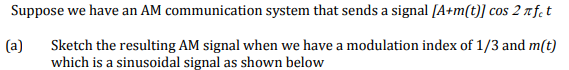 Solved Suppose we have an AM communication system that sends | Chegg.com