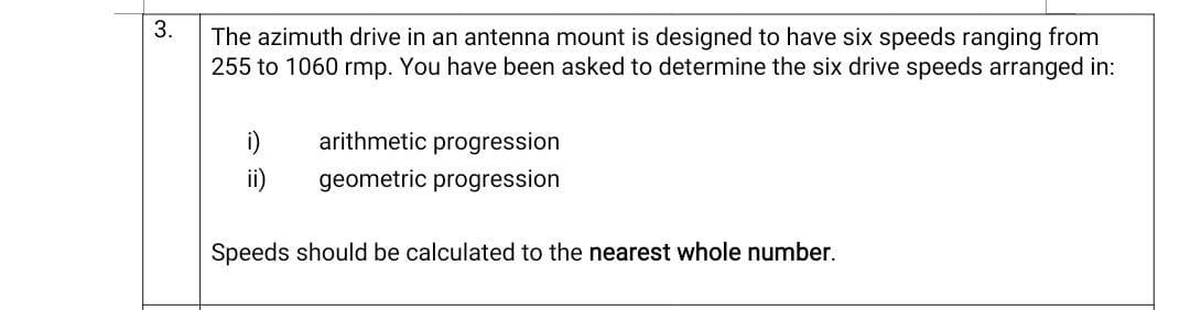 Solved 3. The azimuth drive in an antenna mount is designed | Chegg.com
