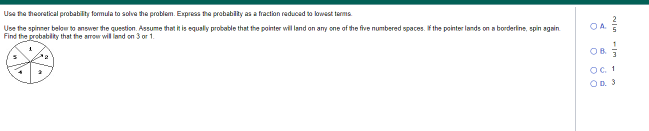 Solved Use the theoretical probability formula to solve the | Chegg.com