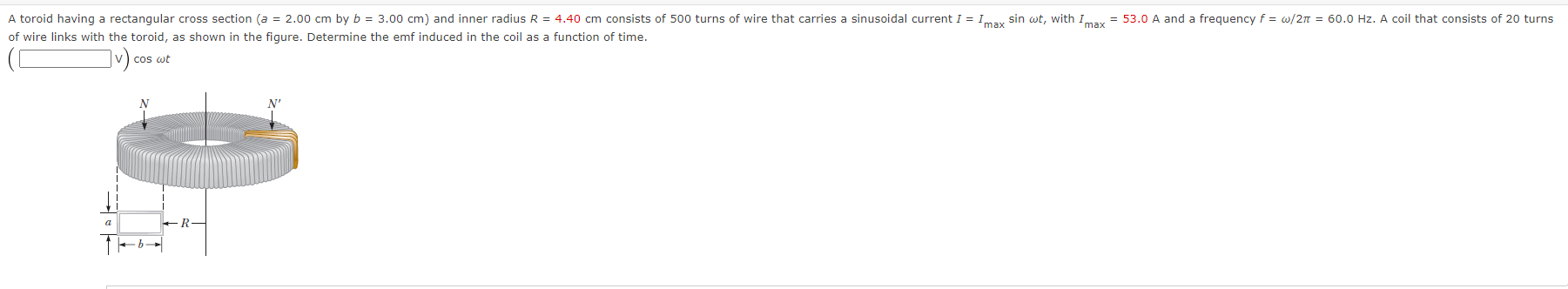 Solved A toroid having a rectangular cross section (a = 2.00 | Chegg.com