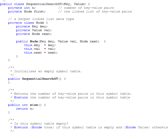public class SequentialSearchST { | Chegg.com