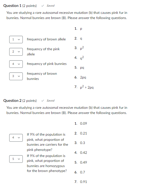 Solved Question 1 (2 ﻿points)You are studying a rare | Chegg.com